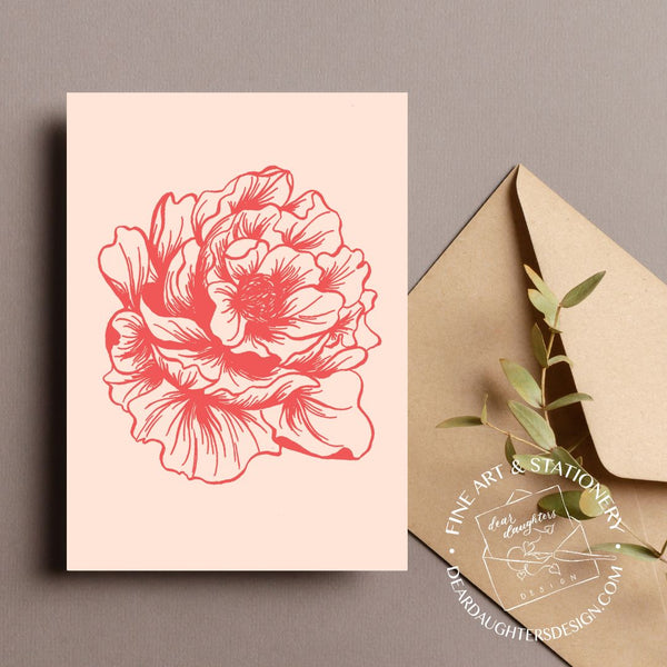 Peony Hero Greeting Card – Dear Daughters Design
