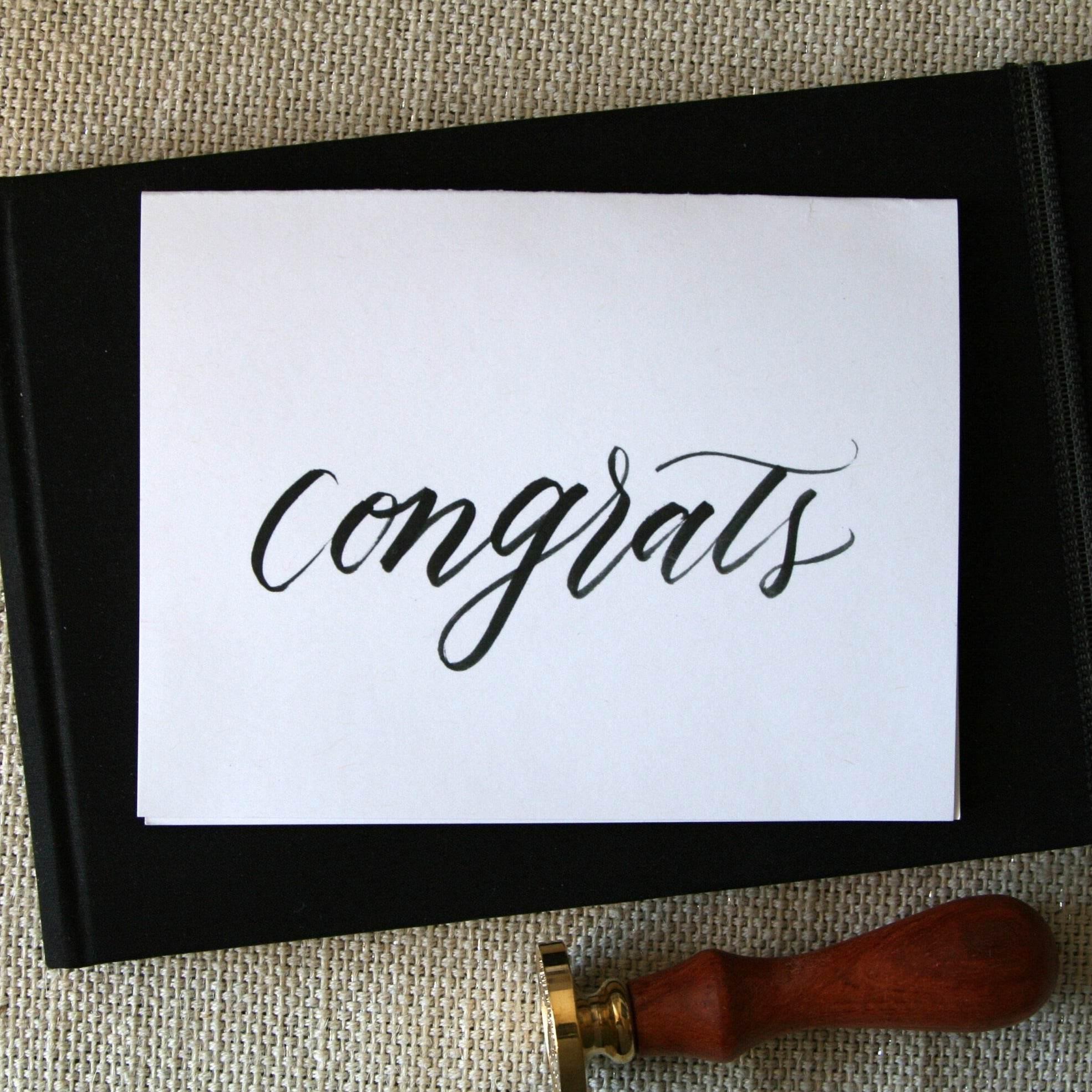 Congrats Modern Calligraphy Card – Dear Daughters Design